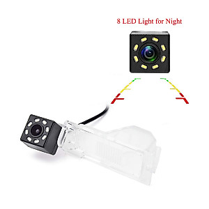 eHANGO Car Rear View Camera with 4 Pin to RCA Cable Bracket License Plate Lights Housing Mount for Ford Edge/Ford Edge Sport/Ford Edge Limited (8 LED)