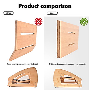 Bamboo Under Desk Footrest, Ergonomic Foot Rest with 4 Height Position Office Footrest, Improves Posture and Blood Circulation, Portable Step Stool for Home and Office (Standard)