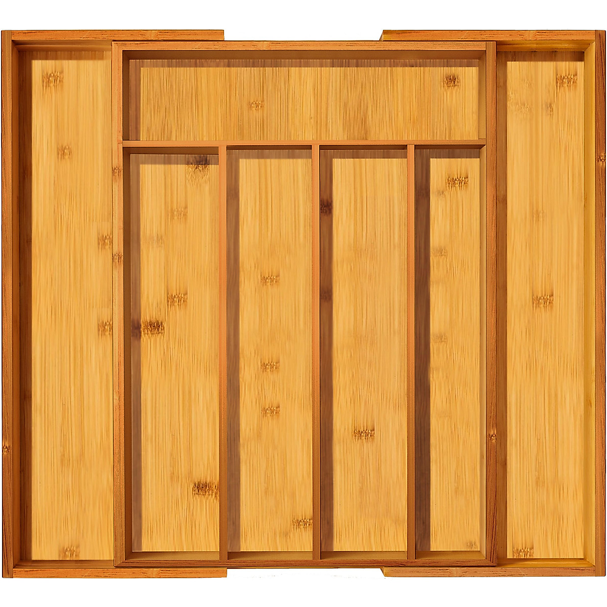 Utopia Kitchen Expandable Bamboo Utensil Drawer Organizer, Silverware Organizer, Silverware Drawer Organizer, Kitchen Drawer Organizer for Cutlery, Flatware Holder (5-7 Slots, Natural) - Pack of 1