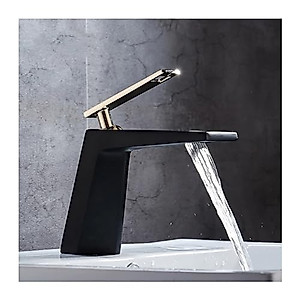 Single Lever Faucet Black and White Bathroom Basin Faucet Hollow Shape Bathtub Waterfall Faucet,Kitchen Sink Faucet