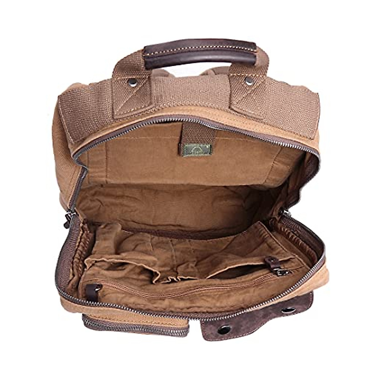 TSD Brand Ridge Valley Canvas Backpack (Camel)