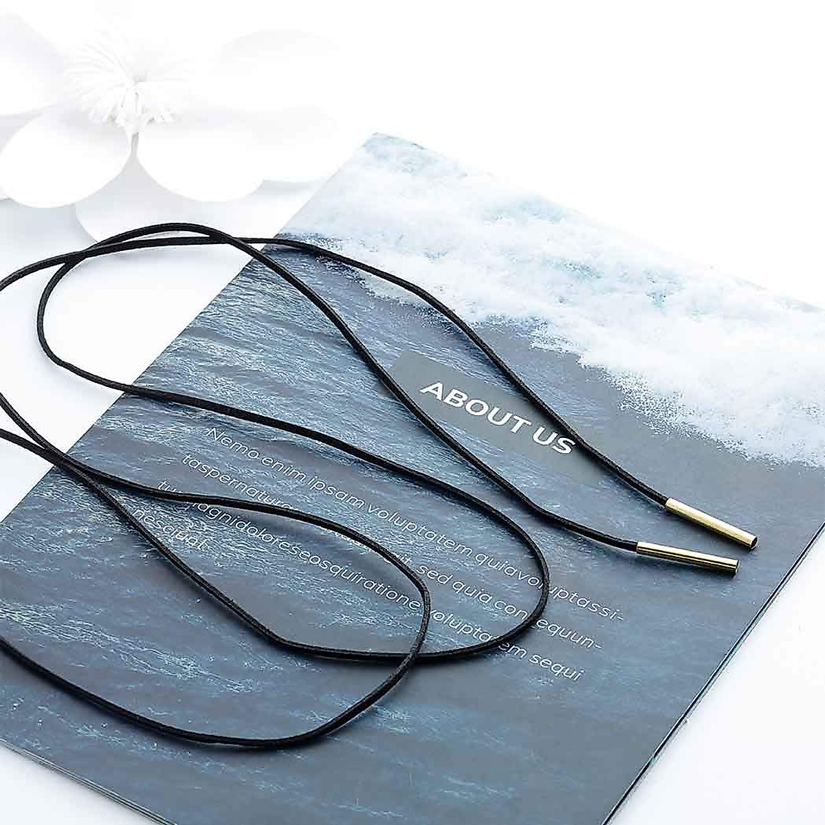 Olbye Thin Suede Choker Necklace Black Cord Necklace Suede Ribbon Choker Jewelry for Women