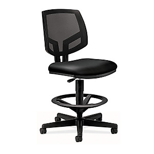 The HON Company SB11.T HON5715SB11T HON Volt Mesh Back Task Upholstered Adjustable Office Stool, Black (H5715)