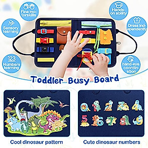 ZMLM Montessori Busy Board Toys: Toddler Sensory Toys Gifts for 1 2 3 4 Year Old Boys Girls Toddler Activity Board Preschool Educational Travel Toy Kids Learning Fine Motor Skills
