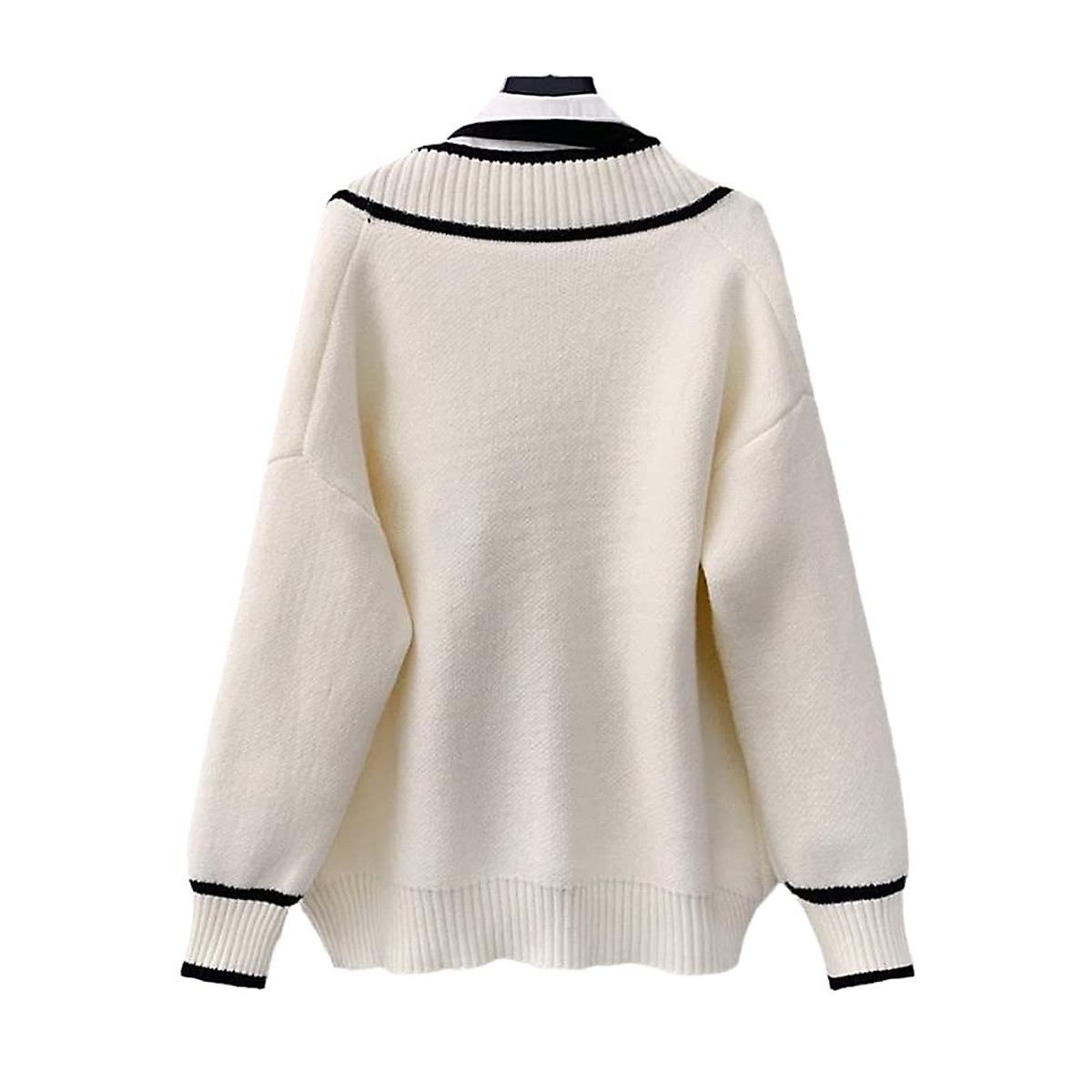 Womens Japan Cute Cardigan Sweater Kawaii JK Uniform Open Front Cardigan with Buttons Aesthetic Long Sleeve Loose Jackets