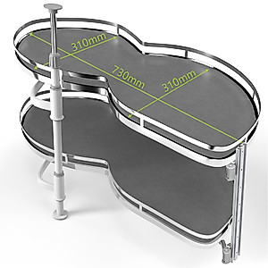 Kinchoix Blind Corner Cabinet Pull Out Organizer, Soft Close Swing Right Pull Out Cabinet Organizer 36inch, Corner Cabinet Lazy Susan for Corner Cabinet Blind Shelf, 2 Tiers Tray, Adjustable Height