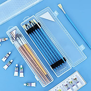 RISLISO Paint Brush Holder with Foam Inserts, Fine Art Portable Paint Brush Organizer Long Paint Brushes Watercolor Brush Case Storage Box Container