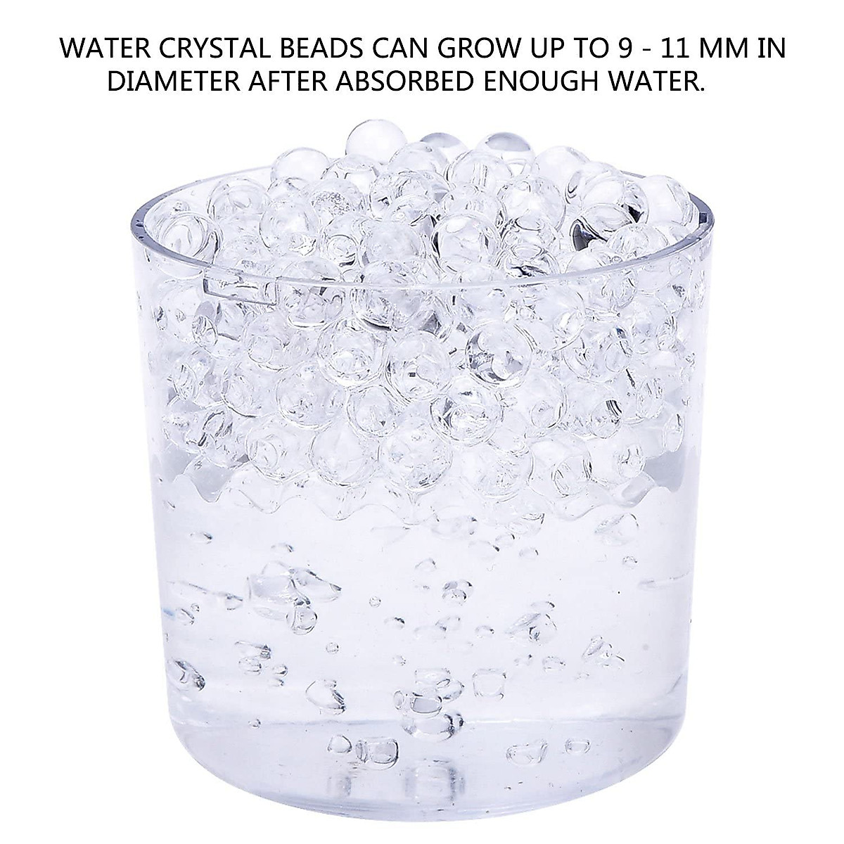 EBOOT 10000 Pieces Gel Soil Water Crystal Beads Gel Jelly Water Gems Vase Filler (Clear)