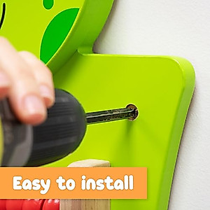 SPARK & WOW Frog Activity Wall Panel - Ages 18m+ - Montessori Sensory Wall Toy - Abacus Activity - Busy Board - Toddler Room Décor