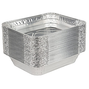 Stock Your Home 9x13 Aluminum Pans (20 Pack) - Disposable & Recyclable Foil Tray- Half Size Steam Table Deep Pans - Tin Foil Pans for Cooking, Heating, Storing, Prepping Food, BBQ, Grilling, Catering