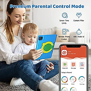 HiGrace Kids Tablet 10 inch, Android 12 Quad core Tablet for Kids (Ages 3-12), 5000mAh, 32GB ROM, Dual Camera, WiFi, Parental Control, Kid-Proof Case-Blue