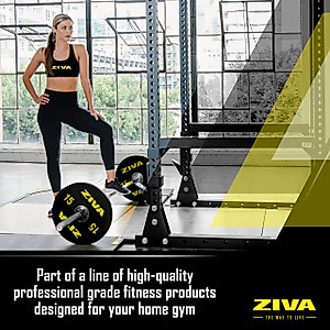 ZIVA Rubber Bumper Weight Plate - One Piece 10 lbs. Strength Training Plate - Fits 2” Olympic Bars - Precision-Calibrated Iron Weight, Ultra Durable Premium Virgin Rubber Coating - Low Bounce (10)
