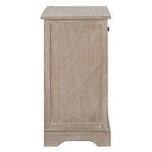 SAFAVIEH Home Collection Carrie White Wash/ Natural Wicker 3-Drawer Storage Nightstand Side Table (Fully Assembled)