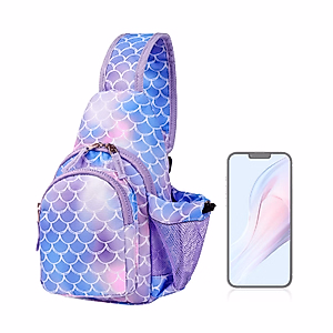 Choco Mocha Girls Purse for Kids, Sling Bags for Kids Girls, Glitter Purse for Little Girl, Mermaid-Purple