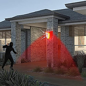 keeda Solar Security Light Alarm, 129dB Warning Loud Solar Strobe Light Makes Gunshot Sounds & Dog Barking Waterproof PIR LED Motion Sensor for Farm Barn Yard (2 Pack)