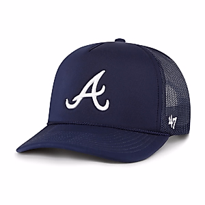 47 MLB Unisex-Adult Foam Mesh Trucker Snapback Adjustable Hat Cap (Atlanta Braves)