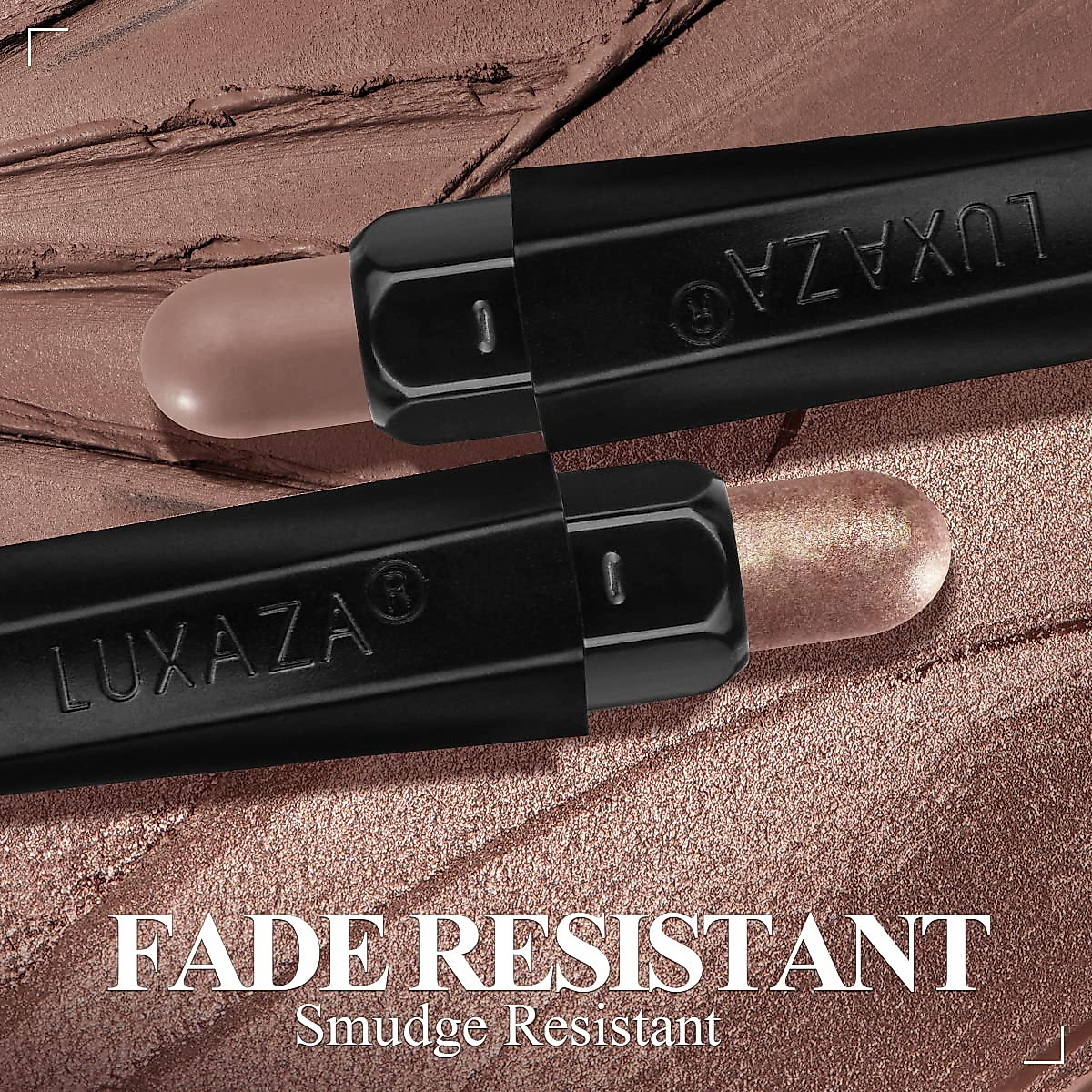 LUXAZA 3Pcs Neutral Brown Eyeshadow Stick Set, Matte And Shimmer Creamy Eyeshadow Pencil, Shiny Pink Shadow, Waterproof Long Lasting Smoky Eye Makeup…