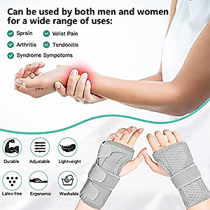 Cinlitek Wrist Brace Carpal Tunnel Pain Relief,Support Removable Metal Splint, Night Sleep Splint Wrist Brace Support,Adjustable Wrist Support Splint for Tendonitis, Arthritis, Sprains,Wrist Pain,Sport Injuries-Left Wrist Brace(M)