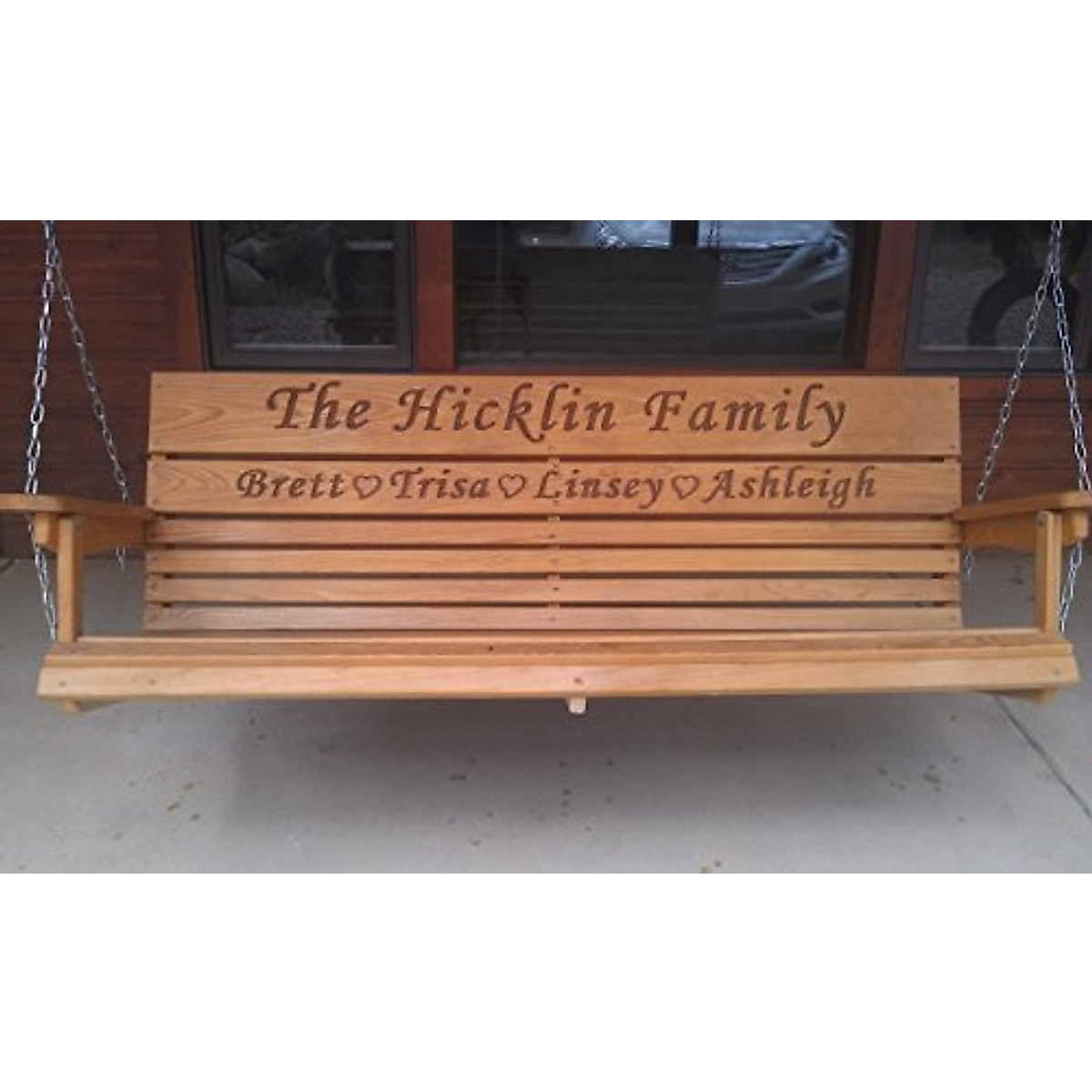 5 Ft Cypress Porch Swing with Custom Engraving