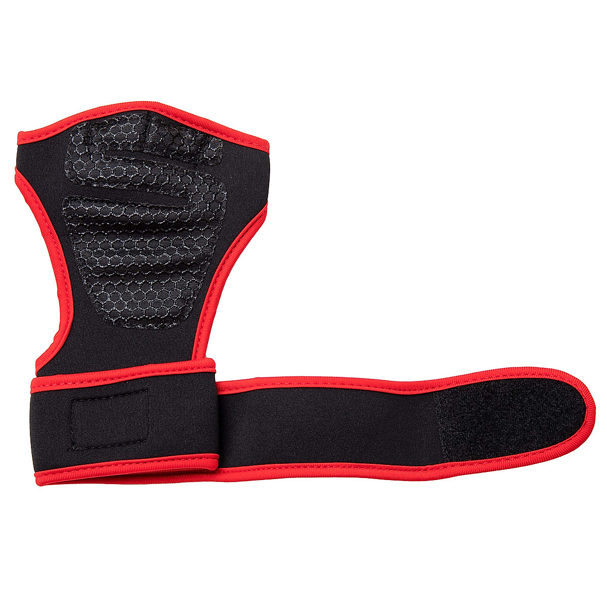 Mind Reader Pull-Up Glove Set, Secure Finger Holes, Textured Non-Slip Grip for Chin-Up Bars, Gymnastics, Circus Training, Aerial or Pole Fitness, Small, Red