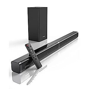 ULTIMEA Sound Bars for TV with Subwoofer Deep Bass, 2.1 TV Sound Bar, 5 EQ/Voice Clear, Bluetooth Soundbar for TV Speakers Surround Sound, TV Soundbar for PC Works w/Optical/AUX/USB, Mountable-110dB