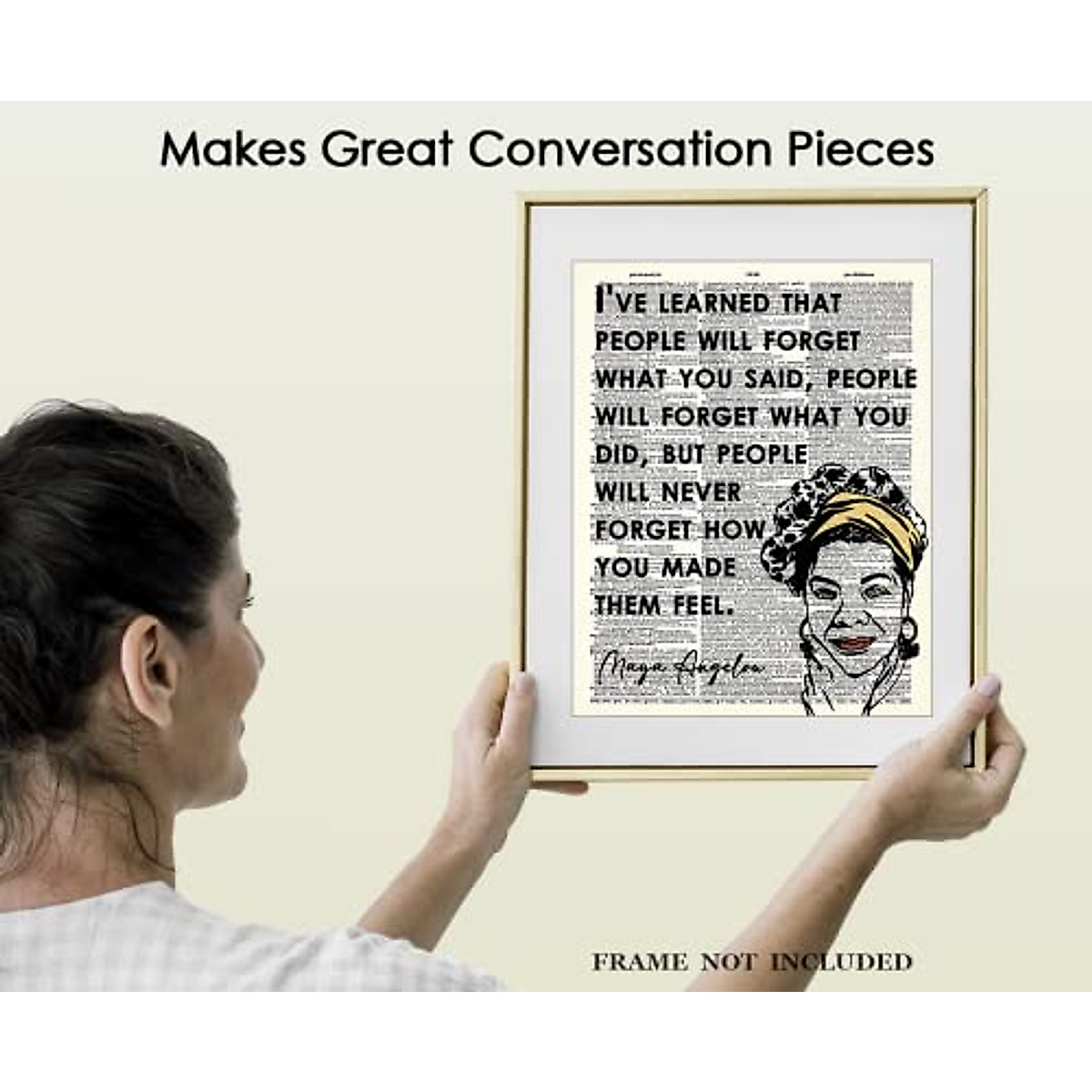 "People Will Forget…" Positive Quote Maya Angelou: Motivational Wall Art Poster, Inspirational Quote Wall Decor Posters for Bedroom & Office Decor for Men, Women & Teen Girl - 8x10 Print Unframed