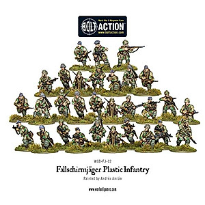 Bolt Action Fallschirmjager German Airborne Paratroopers 1:56 WWII Military Wargaming Figures Plastic Model Kit