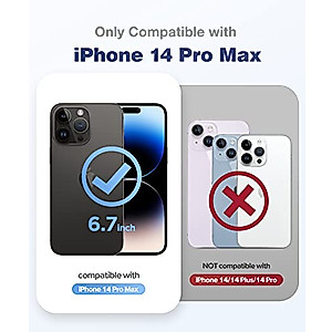 Tongate Magnetic Case for iPhone 14 Pro Max Case with Sliding Camera Cover, [Compatible with Magsafe] [10FT Military Drop Protection], Slim Fit Shockproof Matte Case with Screen Protector 6.7", Black