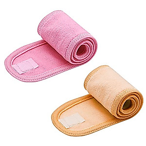 Spa Facial Headband 2Pcs Makeup Headbands Hair Wrap with Adjustable Tape Headband for Beauty Sports Yoga Headbands Washing Face Mask Face Wash Headbands Wrap Long Hairs Headbands