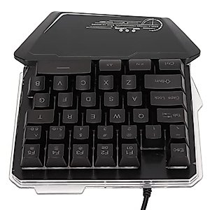 One Handed Keyboard, USB Wired RGB Gaming Keyboard with Colorful Backlit and Wrist Rest Support, 35 Keys Mini Mechanical Keypad for PC Game