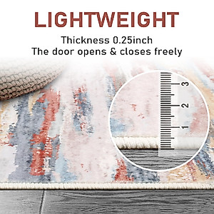 Collive Washable Runner Rug 2x6 - Colorful Striped Bathroom Runner Rugs Non Slip Runners for Hallway Modern Abstract Bedroom Runner Rug Floor Carpet for Kitchen Laundry Entryway