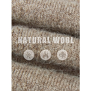 LINY XIN 100% Merino Wool Sweater Women Fall Winter Warm Soft Lightweight Knitted Pullover Crewneck Long Sleeve Sweater (Tan,L)