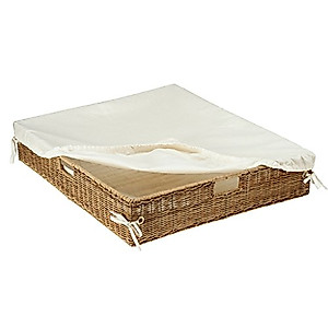 KOUBOO Wicker Under Bed Basket with Liner and Cover