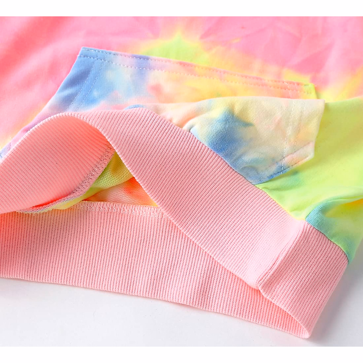 Julerwoo Toddler Cotton Tie Dye Sweatshirts Girls' Pink Pullover Sweatshirts Hoodie(3T, Pink Tiedye)