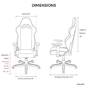 DXRacer Master Suede Racing Series Adjustable Ergonomic Computer Gaming Home Office Leather Desk Chair with Lumbar Support, Swivel Base, Wheels, and Headrest, Extra Large, Black and White
