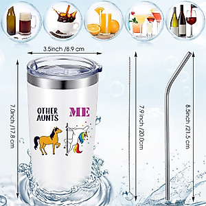 Patelai Other Aunts Me Unicorn Mug, Best Aunt Gift for Auntie, Favorite Aunticorn from Niece, Nephew, Funny Aunts Gifts for Birthday, Christmas, Mother's Day, 20 oz Mug Tumbler with Gift Box (White)