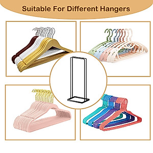 Hanger Organizer Stacker, Hanger Storage Organizer for Closet Laundry Room, Carbon Steel Black Clothes Hanger Storage Rack for Adult or Child