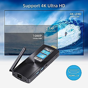 MeLE PCG02 Fanless Mini PC Stick Windows 11 Pro Celeron J4125 4GB 64GB Micro Desktop Computer Stick Support HDMI 4K HD, Dual Band Wi-Fi5, USB3.0, Gigabit Ethernet on Business Office Industrial IOT