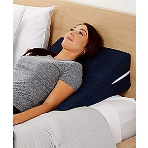 Hermell Products Foam Slant with Blue Polycotton Zippered Cover, 10-Inch