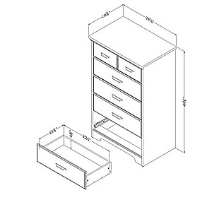 South Shore Versa 5-Drawer Chest Dresser, Gray Maple