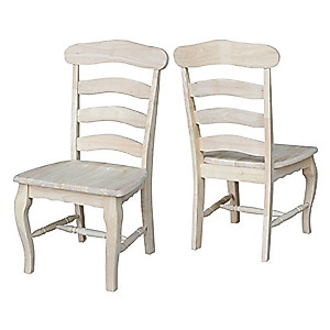 International Concepts Country french Chair with Solid Seat, Unfinished
