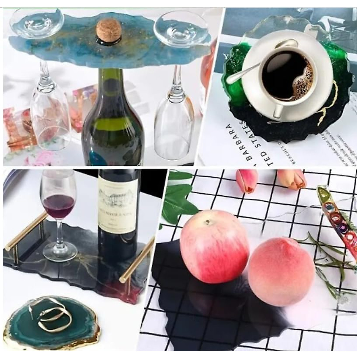 Tray/Wine/Coaster Gold Flakes Set Mold