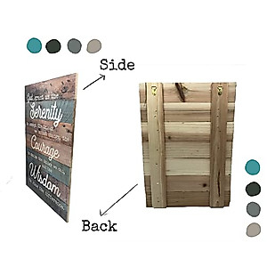 Rustic Serenity Prayer Wall Decor - Real Wood Serenity Prayer Sign - 12"x17" - Charming Farmhouse Serenity Sign Decor - Pallet Serenity Prayer Wall Art