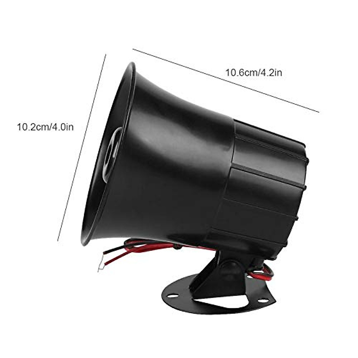 Tokatuker Wired Alarm Siren Horn 15W DC 6 to 12V Security Siren with Bracket for Home Security Alarm System