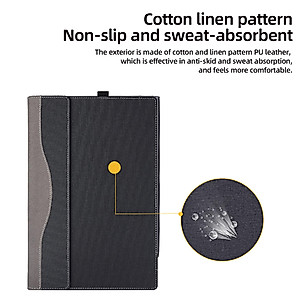 VEVOOD Laptop Cover for MSI Creator Z16 case| ThinkPad T16 Laptop | Vivobook Pro 16X Laptop 16” OLED M7600 M7601 N7600 N7601Z | PU Leather Inside Pocket Case (Gray)