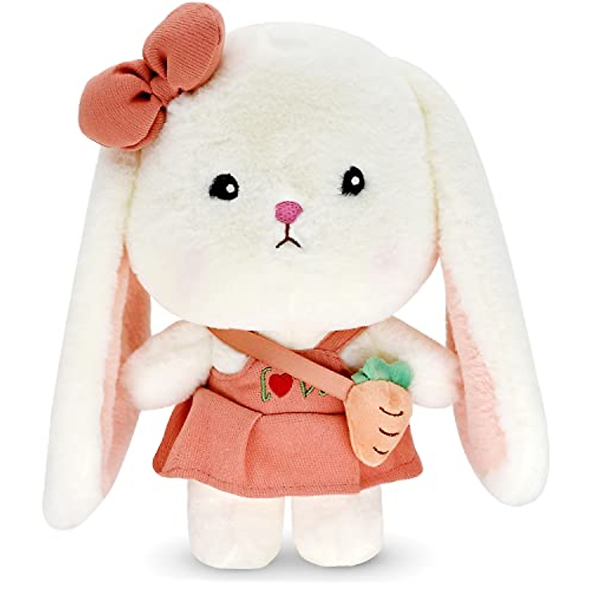HWD 9.8'' Soft Plush Rabbit Dolls [ Clothes Detachable ], Stuffed Animals Toys, Gifts for Kids Birthday Christmas Day (Pink)