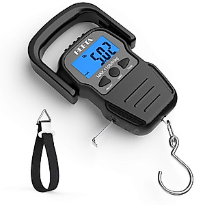 HEETA Waterproof Pouch Screen-Touch Sensitive Waterproof Dry Bag with Adjustable Waist Strap Bundle with Fish Scale with LCD Display, Digital Portable Hanging Scale Luggage Scale with Measuring Tape