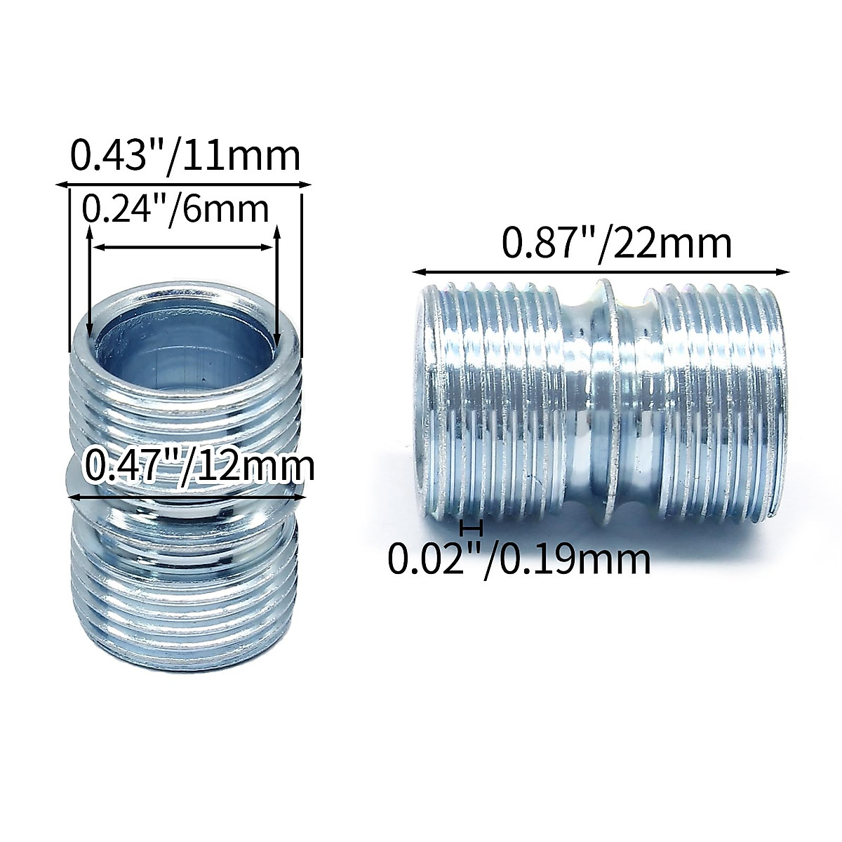 Coufce 8 PCS 1/2 Inch / 12.7mm Diameter Metal Rack Connector, Coarse Thread 0.019"/ 0.5mm Thick Shelving Connectors, Pole Connector, Wire Shelf Pole Connectors for Shelf Unit, Wire Rack Shelving