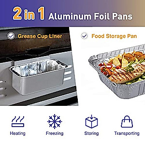 Geesta 40 Pack Blackstone Grease Cup Liners Aluminum Foil Drip Pan Compatible with 28 & 36 & 30 & 22 & 17 Inch Blackstone Griddles, Grill Grease Tray Blackstone Griddle Accessories