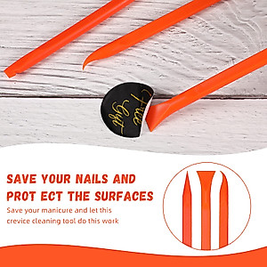 18 Pieces Non-Scratch Plastic Scraper Tool Carbon Fiber Plastic Scraper Multi-Purpose Scraper Pen-Shaped Scraper Cleaning Scraper Tool for Cleaning Small and Narrow Space (Orange)